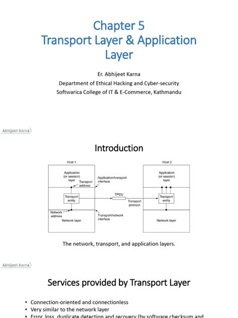 Chapter 5 Transport Layer And Application Layer Pdf Transmission Control Protocol Port
