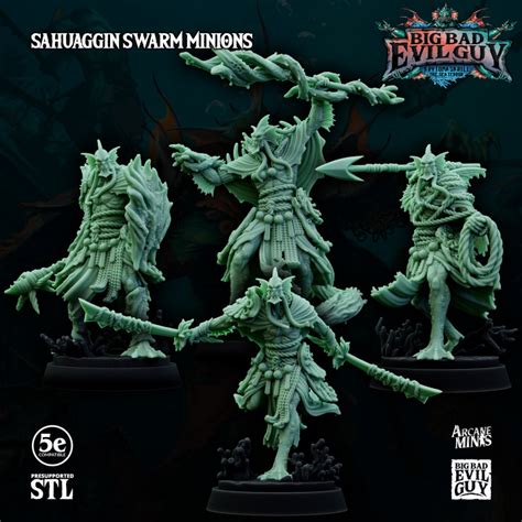 3d Printable Sahuagin Swarm Minions By Big Bad Evil Guy