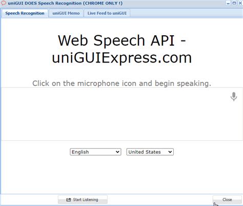 Unigui Does Voicespeech Recognition Chrome Only Components And