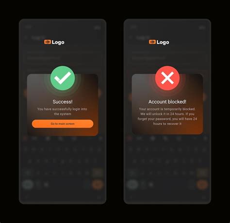 Premium Vector Illustration Of A Dialog Box For A Mobile App With Successful And Unsuccessful