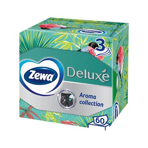 Салфетки бумажные в коробке Zewa Deluxe Арома Коллекция, 3 слоя, 60 шт ...