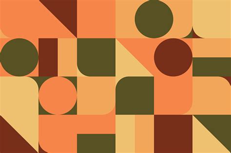 직사각형 사각형 및 원이 있는 벡터 배경의 기하학적 추상 바우하우스 기하학적 패턴 배경 주제에 대한 스톡 벡터 아트 및 기타 이미지 배경 주제 주황색 0명 Istock