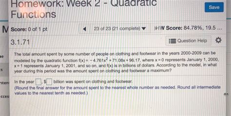 Solved Homework Week 2 Quadratic Save Functions Score 0