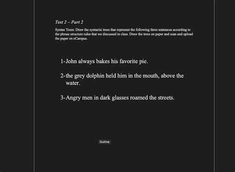 Syntax Trees Draw The Syntactic Trees That Represent
