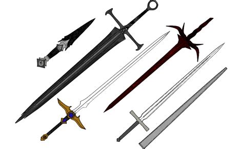 판타지 무기 세트단검장검대검도끼창활13가지