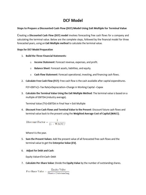 11 Dcf Model Pdf Discounted Cash Flow Free Cash Flow