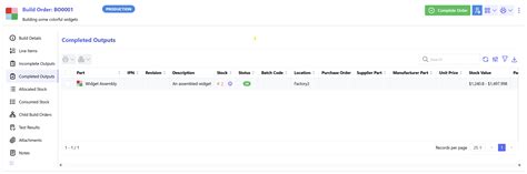 Build Outputs Inventree Documentation