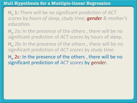 Null Hypothesis For Multiple Linear Regression Pptx Science