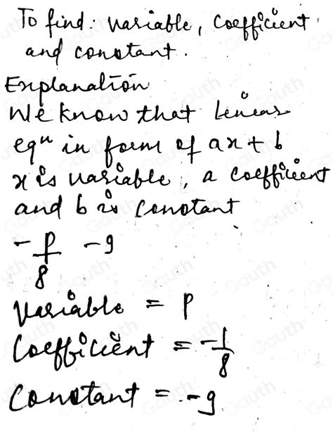 Solved State The Variable Coefficient And Constant Of Points The Expression Given Below P