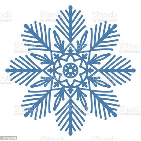 흰색 배경에 고립 된 손으로 그린 파란색 눈송이 아이콘 겨울 디자인 요소 눈 플레이크 서리 크리스탈 벡터 일러스트 0명에 대한 스톡 벡터 아트 및 기타 이미지 Istock