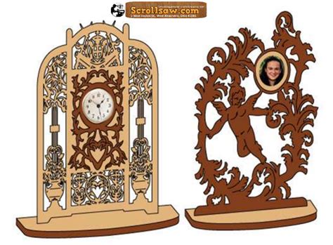 Fretwork Clock Patterns Set No 7 2 Designs