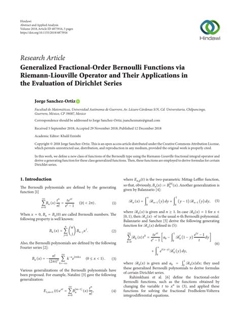 Pdf Generalized Fractional Order Bernoulli Functions Via Riemann