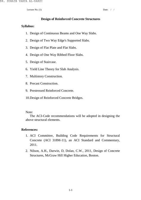 Pdf Design Of Reinforced Concrete Structures Syllabus Dokumen Tips