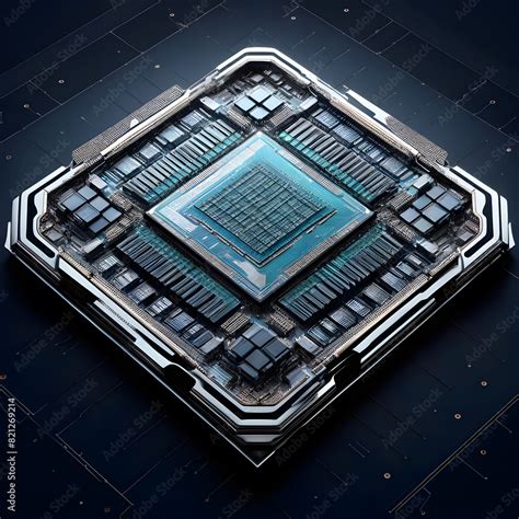 Cutting Edge Cpu Microarchitecture Die Shot Of Latest High Core Count Processor Chip Stock
