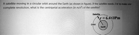 Solved A Satellite Moving In A Circular Orbit Around The Earth As