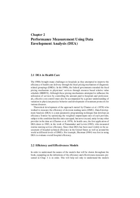 pdf performance measurement using data envelopment analysis dea 2 1