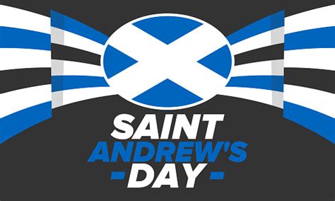 스코틀랜드에서 세인트 앤드류의 날 스코틀랜드에서 국가 날 해피 홀리데이 안데르마스는 11월 30일 매년 축하합니다 스코틀랜드 국기 애국적 요소 포스터 카드 배너 및 배경