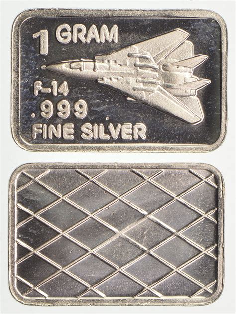 F 14 Stealth Plane 1 Gram 999 Fine Silver Custom Designed Silver