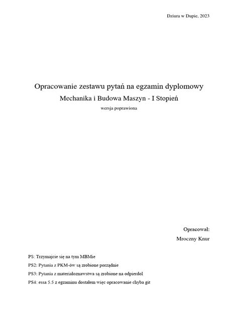 Opracowanie Pyta Na Egzamin V10pdf Filename Utf 8opracowanie
