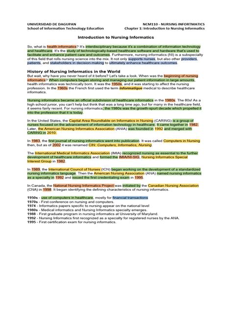 nursing informatics chapter 1 pdf health informatics nursing
