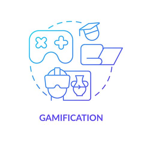 Gamification Blue Gradient Concept Icon Virtual Reality For Learning