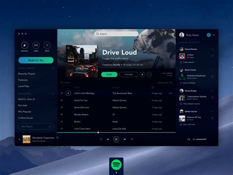 Spotify Concept App Free Sketch Resource Sketch Elements