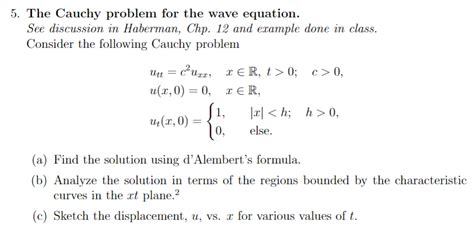 solved the cauchy problem for the wave equation see