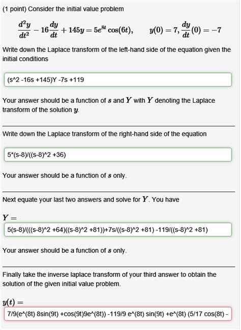 solved consider the initial value problem d 2 y dt 2 16