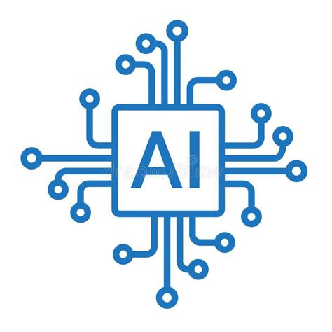 artificial intelligence icon simple ai system logo microchip
