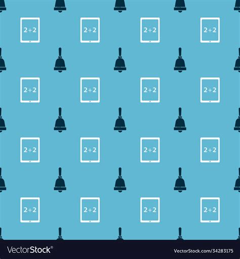 Set Ringing Bell And Tablet With Calculator Vector Image