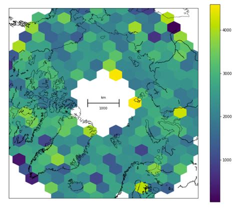 Python Why Is Hexbin Grid Distorted In Polar Stereo Projection