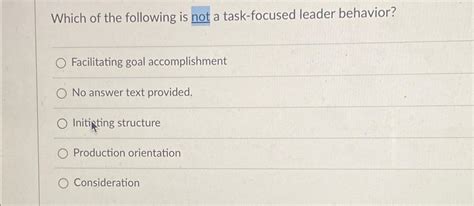 solved which of the following is not a task focused leader