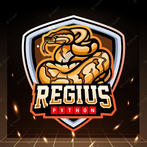 Design Do Logotipo Da Bola Python Mascote Esport Vetor Premium