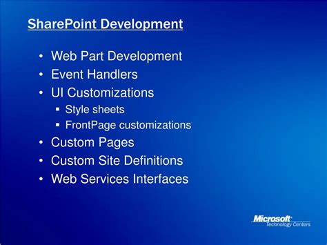PPT NET Development For Microsoft SharePoint Technologies
