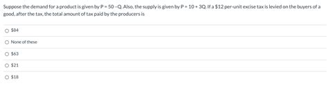 solved suppose the demand for a product is given by p 50