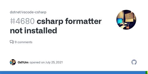 Csharp Formatter Not Installed Issue Dotnet Vscode Csharp GitHub