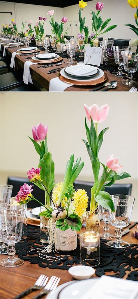 Tulip Centerpiece Ideas For Garden Weddings