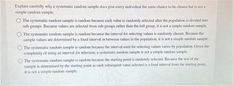 Solved Systematic Random Samples Are Often Used To Choose A
