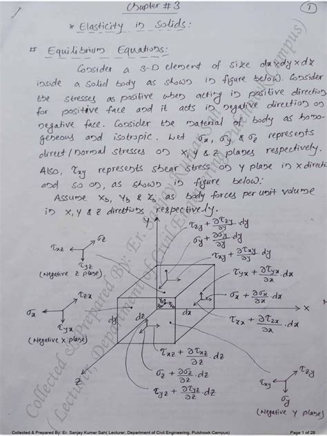3 Ct Ch 3 Elasticity In Solids Pdf Engineering Civil Engineering