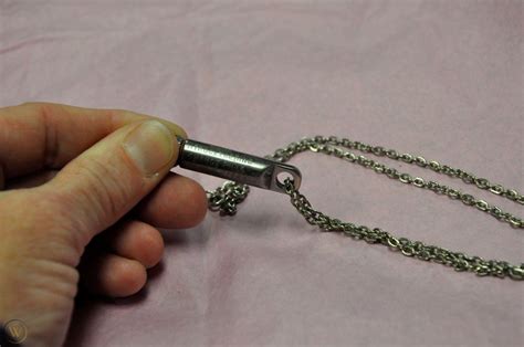 Vintage Chain And Nitroglycerin Pill Tube Medical Necklace 1753103890