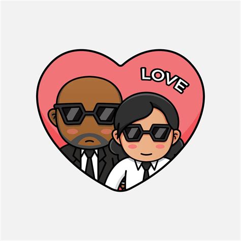 Cute Agent Couple In Love 4815114 Vector Art At Vecteezy
