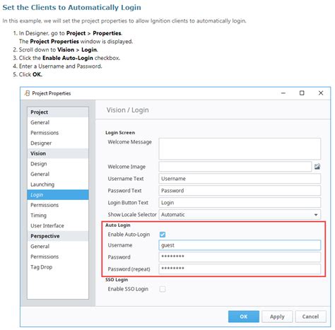 Login Disable For Launching Application Ignition Inductive