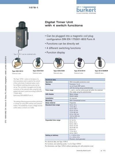 Digital Timer Unit With 4 Switch Functions