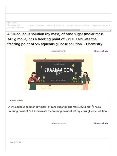 A 5 Aqueous Glucose Solution Chemistry Pdf Physical Quantities Physical Chemistry