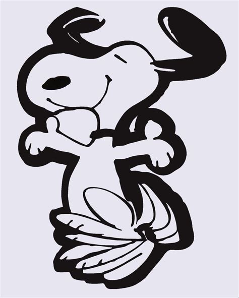 Happy Snoopy Jumping Decal Full Color Solid Fill Everything Within