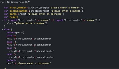 Javascript Trying To Use Switch With If Else Statement To Make Operations But But Syntax
