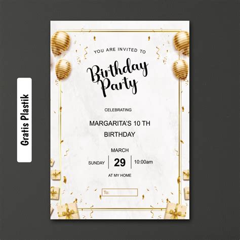 Jual Cetak Undangan Ulang Tahun Undangan Ultah Undangan Ulang Tahun Elegan Undangan Ultah