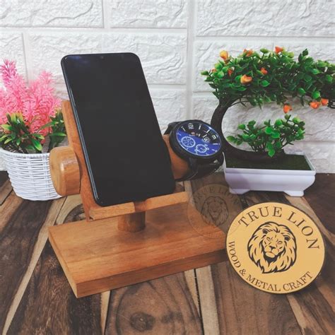 Jual Stand Hp Kayu Dan Jam Tangan Dudukan Hp Phone Holder Shopee Indonesia