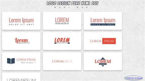 Logo Design Pure Html Css