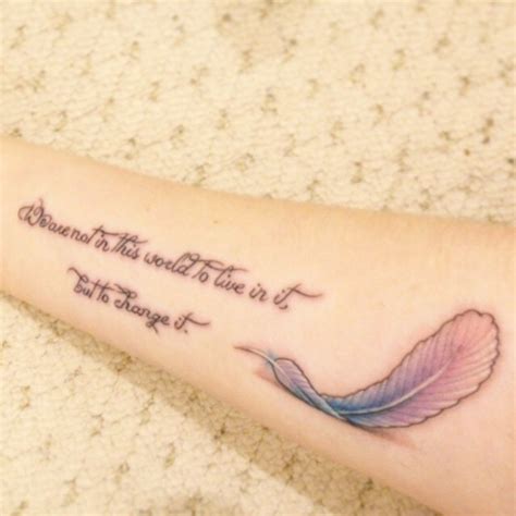 Feather Tattoos With Quotes Quotesgram